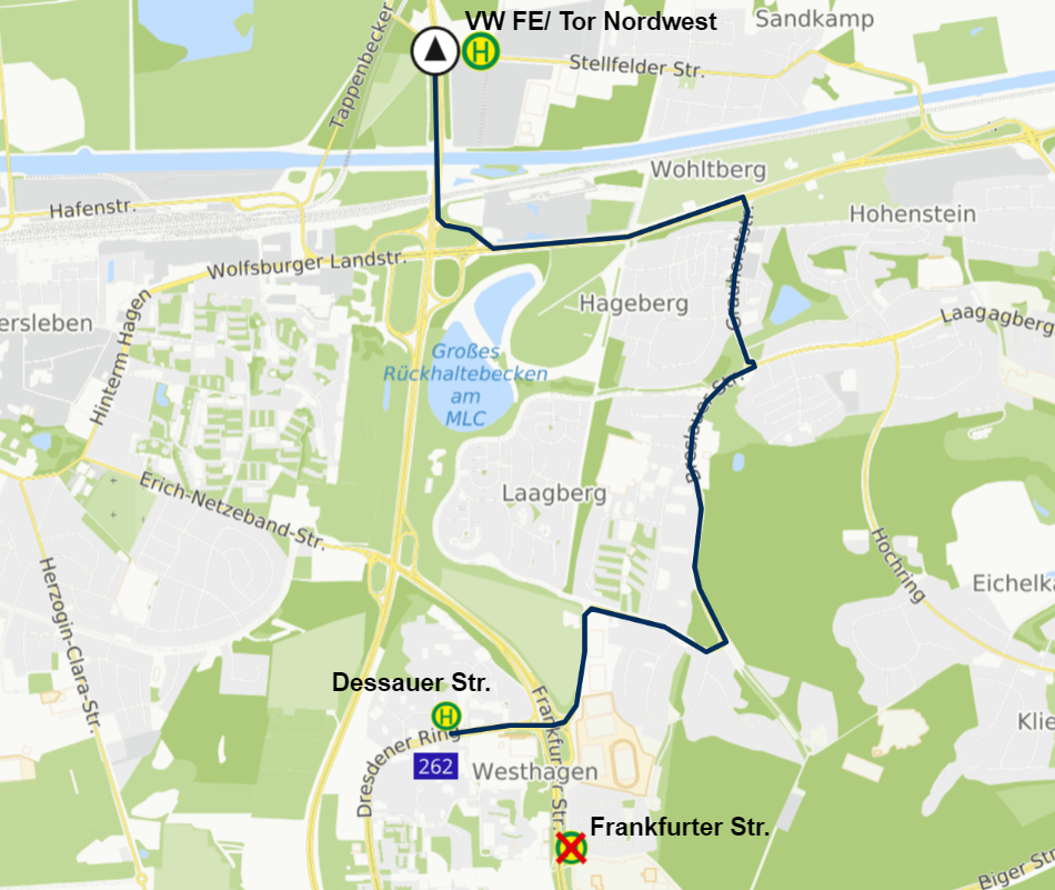 WVG: Wegen Bauarbeiten - Haltestelle Frankfurter Straße in Wolfsburg ...